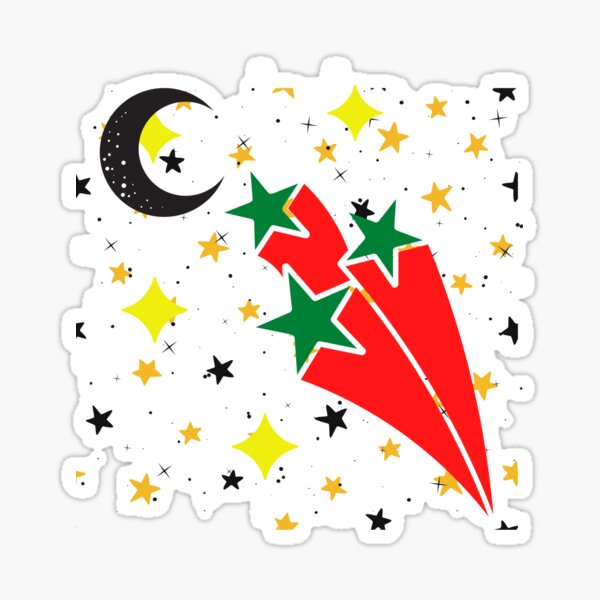 "Moon & Stars Rasta" Sticker for Sale by shornaiter | Redbubble