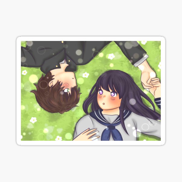"Oreki Houtarou and Chitanda Eru" Sticker for Sale by mayu-yu | Redbubble