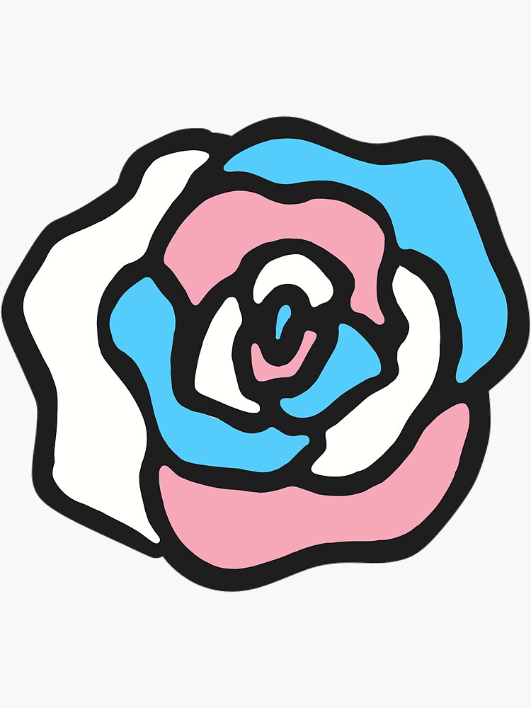 "Transgender Rose " Sticker for Sale by MakoceMakes | Redbubble