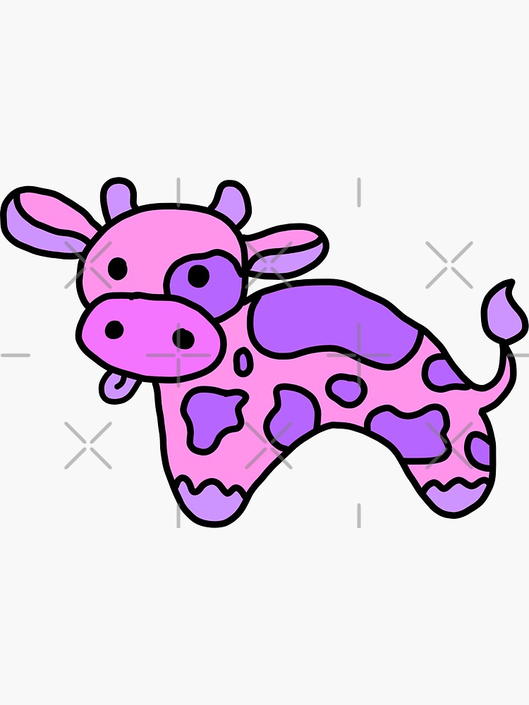"Cute Purple Cow" Sticker by Unboltingcat | Redbubble