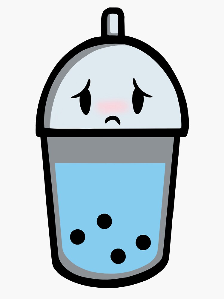 "Sad Bubble Tea" Sticker by Cakendon | Redbubble