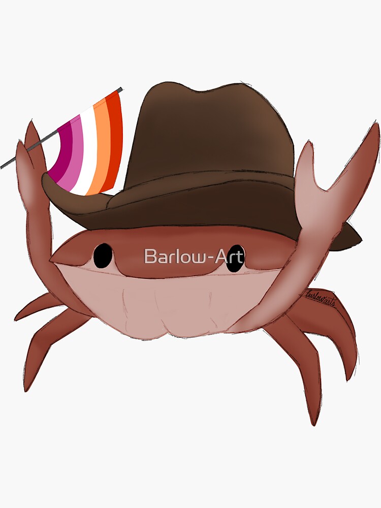 "Lesbian Pride Crab" Sticker for Sale by Barlow-Art | Redbubble