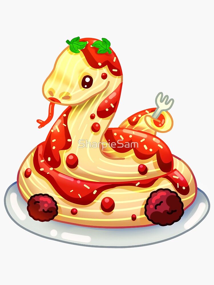 "Spaghetti Snake" Sticker for Sale by SharpieSam | Redbubble