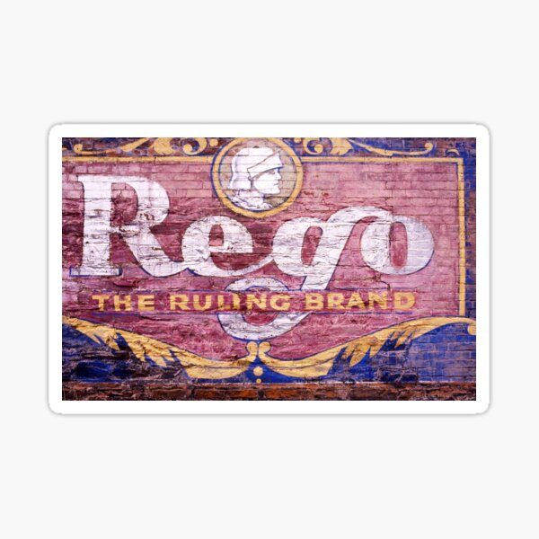 "Old Rego sign, Victoria" Sticker for Sale by rozmcq | Redbubble