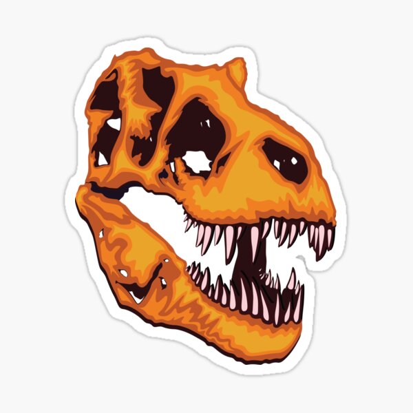 "Orange Dino" Sticker for Sale by FarOutGraphics | Redbubble