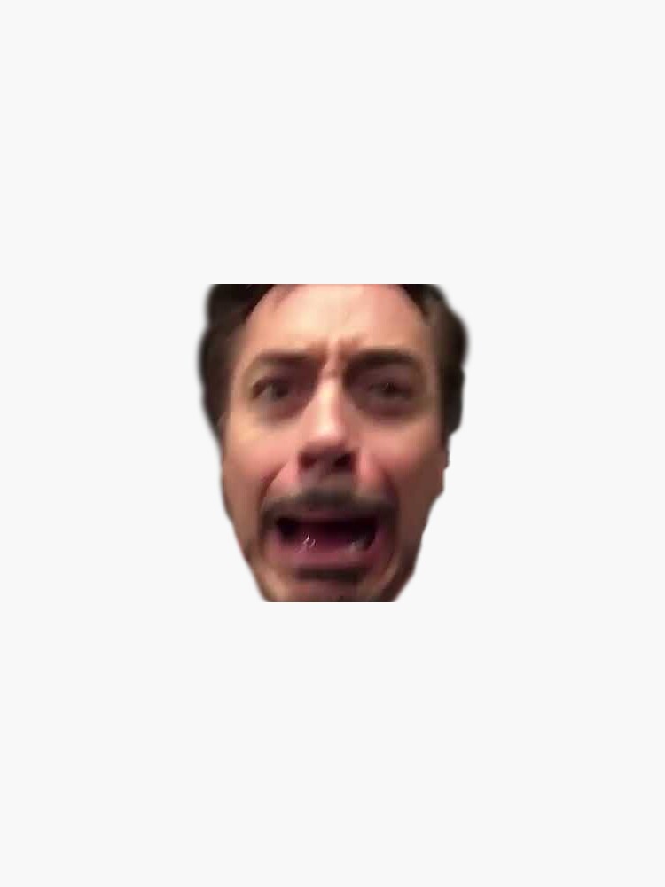 "robert downey jr screaming" Sticker for Sale by JinxIwin | Redbubble
