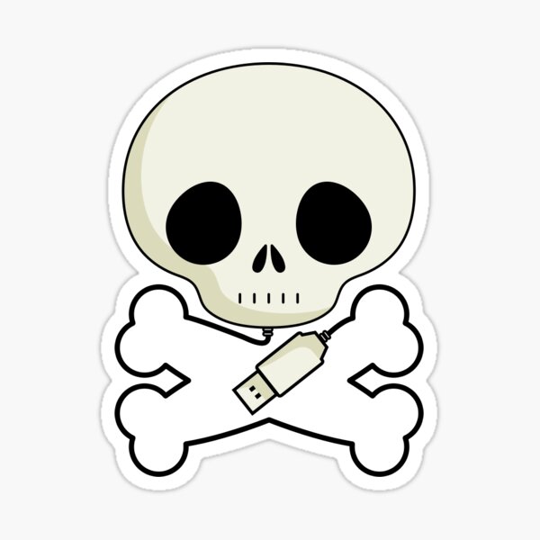 "usb skull cute things and Halloween things" Sticker for Sale by ...