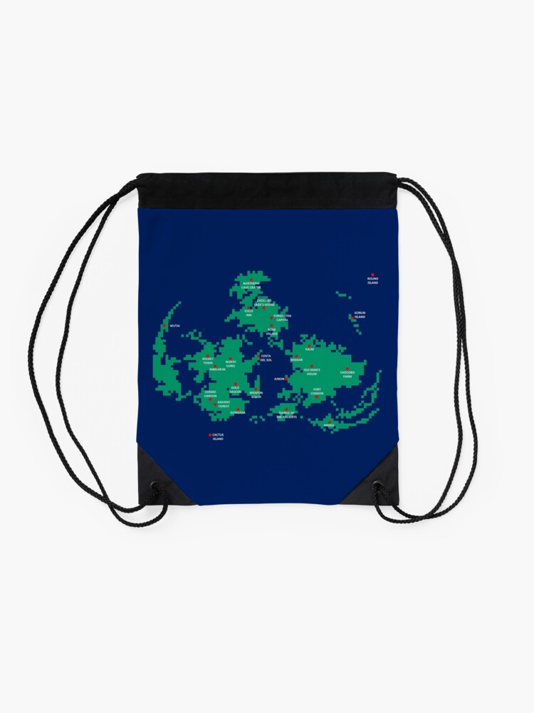 "Pixelated Final Fantasy 7 World Map" Drawstring Bag for Sale by ...