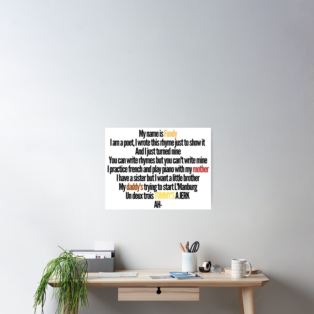 Poster « Fundy récitant le rap de Phillip (Hamilton) », par ...