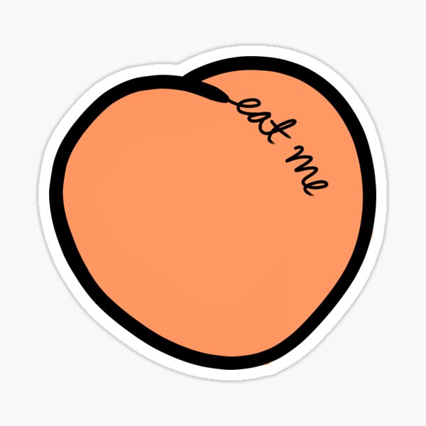 "Eat Me Cursive Peach" Sticker for Sale by tinyteacups | Redbubble