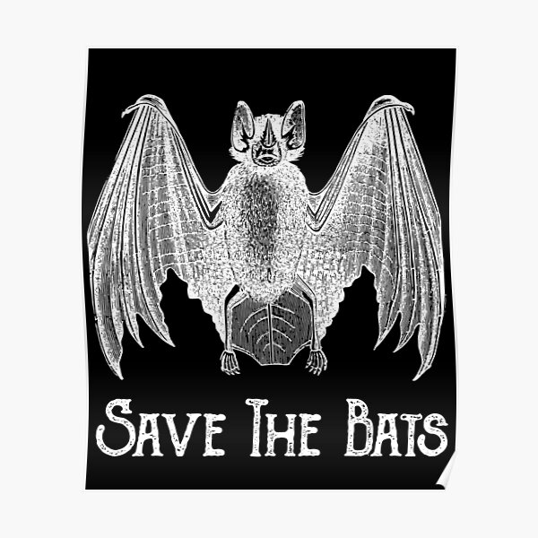 "Save the Bats Biodiversity Funny Vintage Distressed " Poster for Sale ...