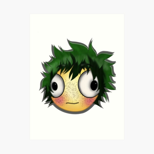"BNHA Midoriya cursed emoji" Art Print by s-m-elliot | Redbubble