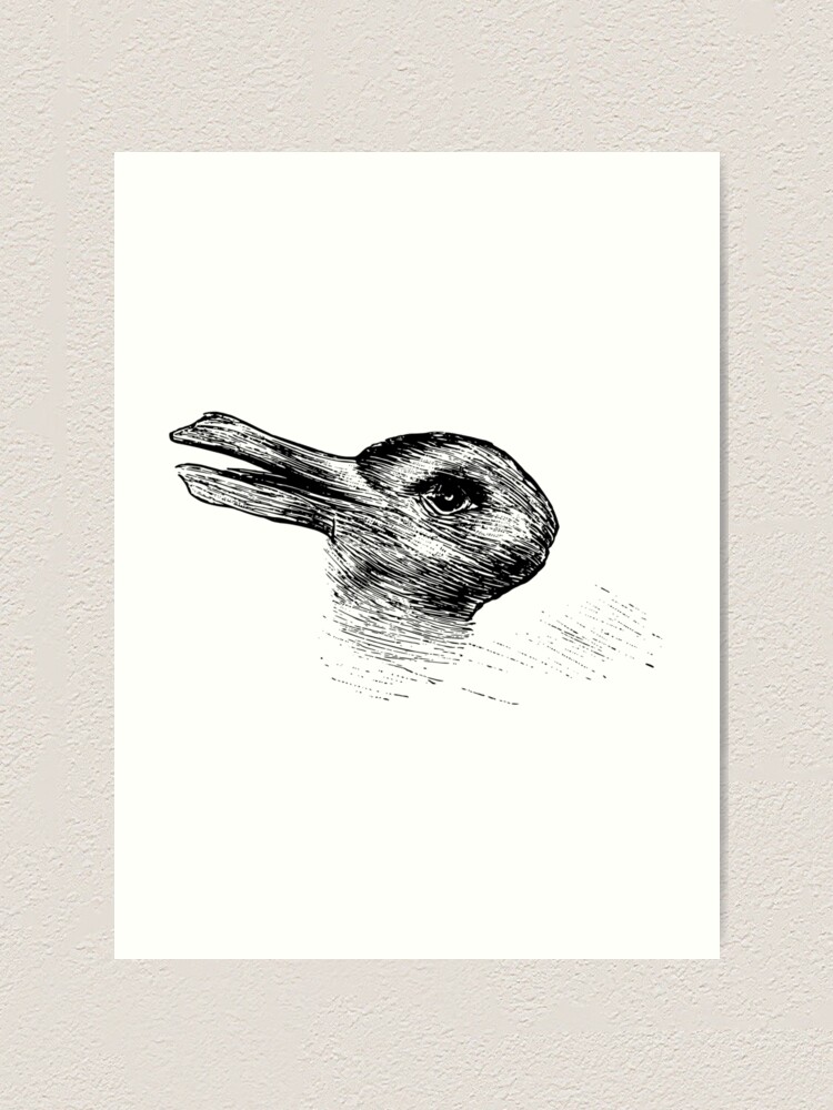 "Rabbit or Duck Optical Illusion Mask" Art Print by stickersandtees ...