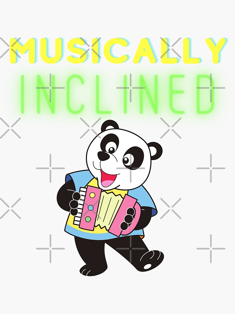 Pegatina «Musicalmente inclinado - Panda con diseño de acordeón» de ...