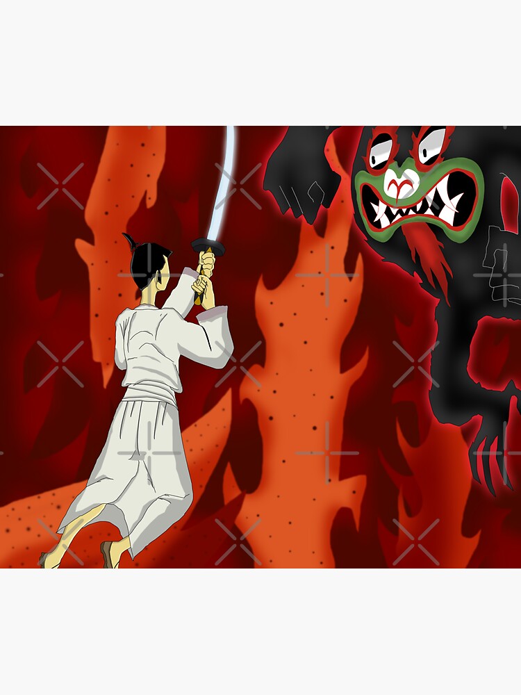 "Samurai Jack vs Aku" Sticker for Sale by Fashimation20 | Redbubble