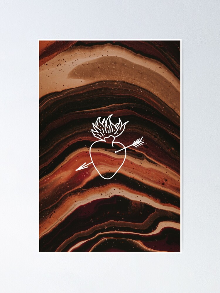 "Flaming Lava Arrow Heart" Poster by paudlfuente | Redbubble