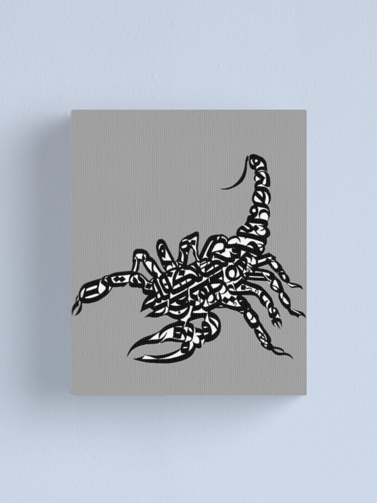 "Scorpion Image Arabic Calligraphy" Canvas Print by Mystery-shadow ...