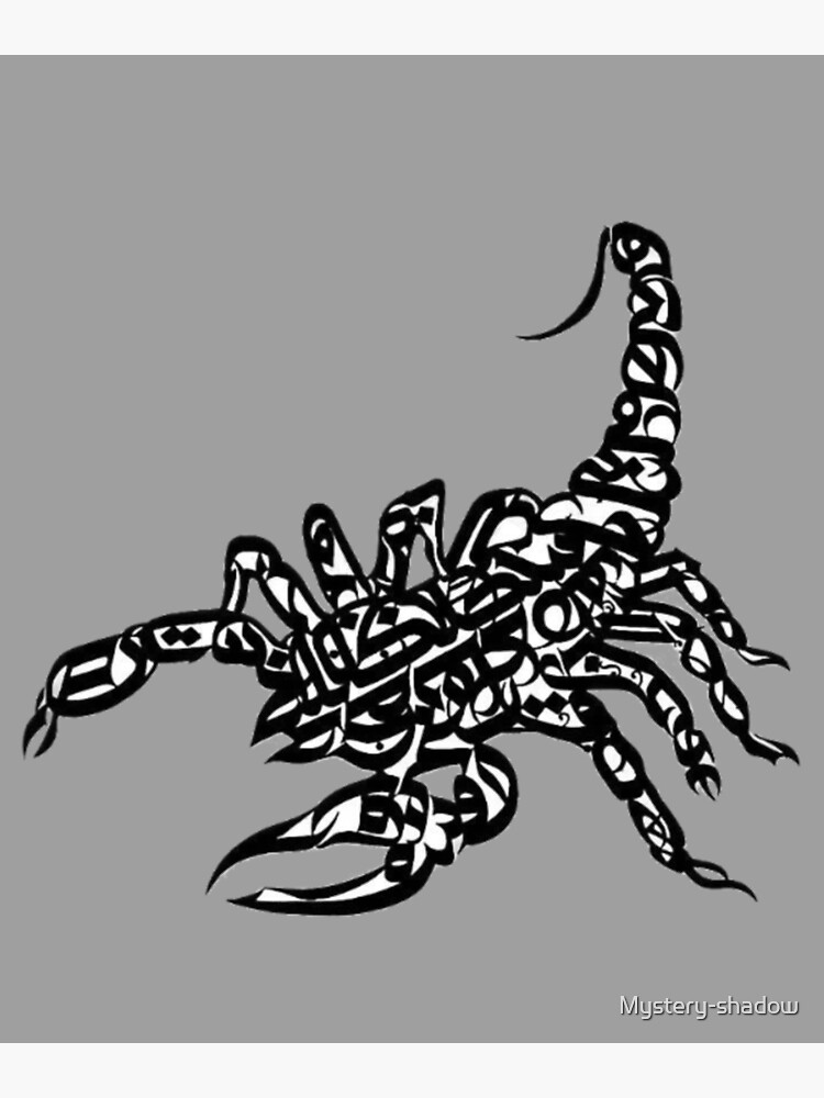 "Scorpion Image Arabic Calligraphy" Canvas Print by Mystery-shadow ...