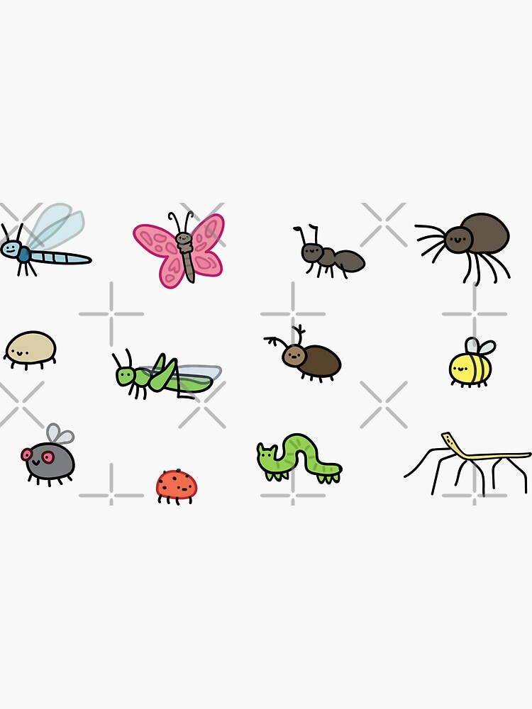 "bug friends" Sticker for Sale by TeaBag114 | Redbubble