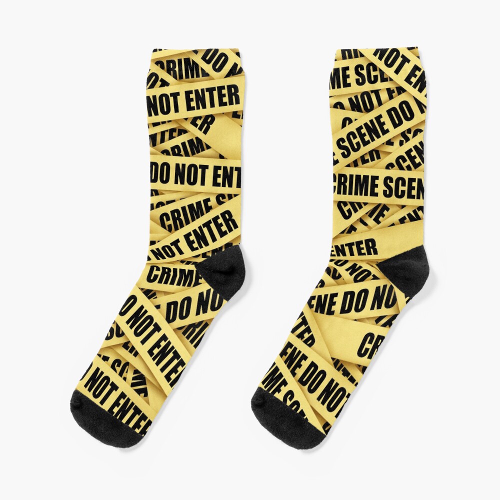 "Crime Scene Tape" Socks for Sale by 10YK-Studio | Redbubble