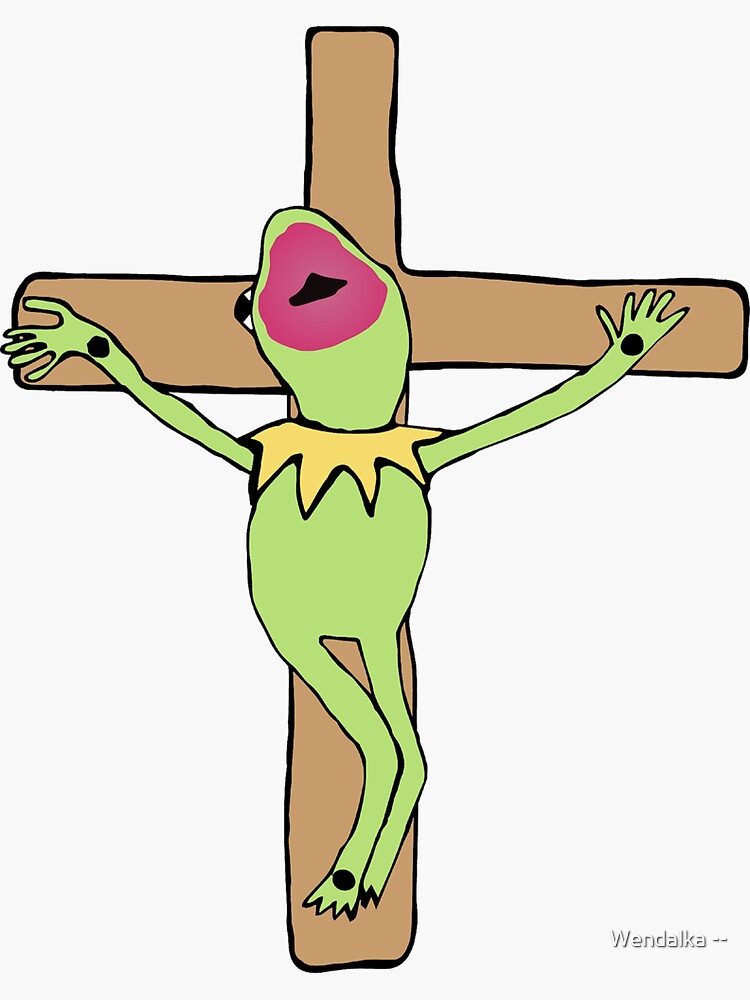 "crucify kermit" Sticker for Sale by Jean-Leon | Redbubble