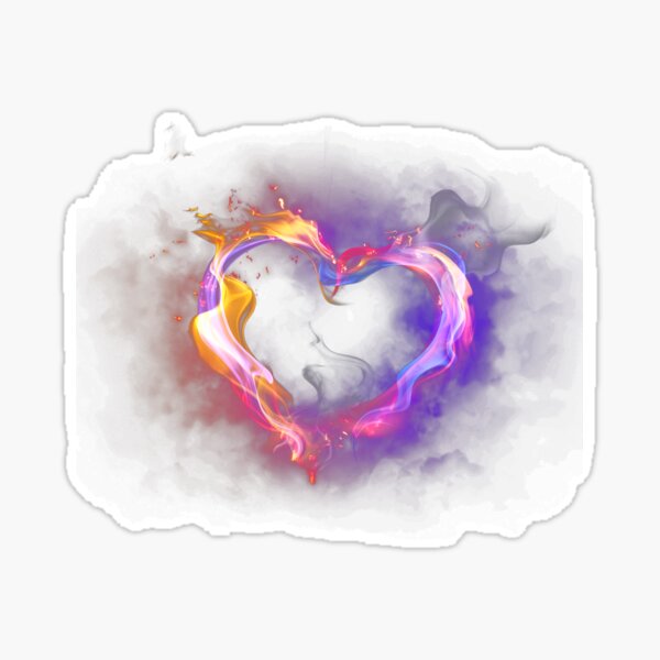 "Flaming heart " Sticker for Sale by Gamaica | Redbubble