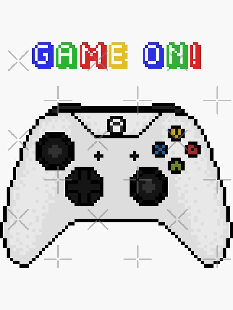 "GAME ON! - Xbox Controller (White) Pixel Art" Sticker for Sale by peex-art | Redbubble
