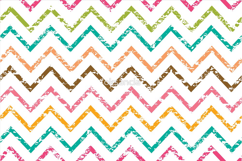 "Colorful grunge chevron zig zag pattern" by oksancia | Redbubble