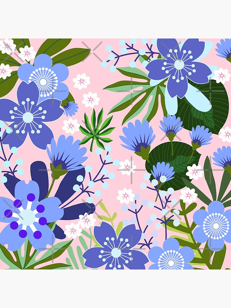 Póster «Forget-Me-Not Blooms_Millennial fondo rosa» de leBoosh-Designs ...