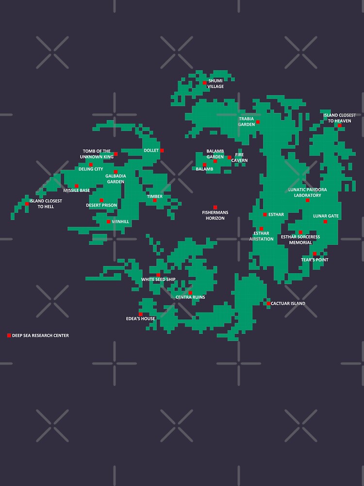 "Pixelated Final Fantasy 8 World Map" T-shirt for Sale by inotyler ...