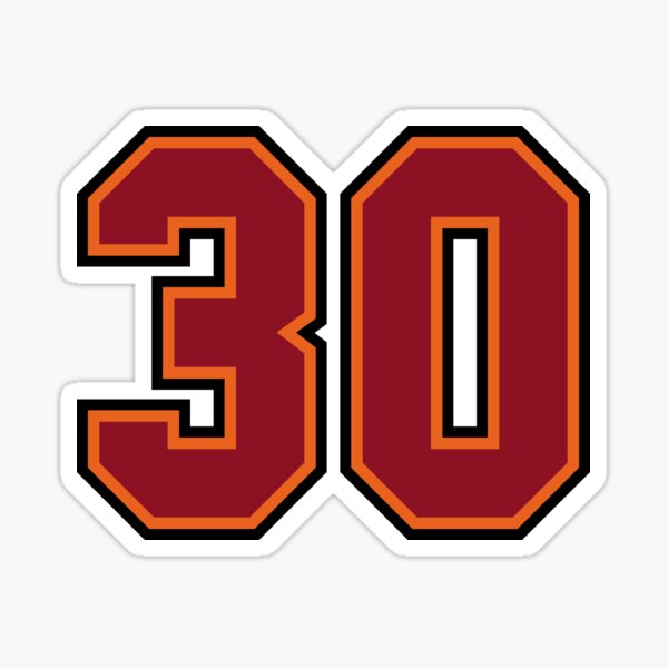 "Number 30 Sports Tampa Thirty Jersey" Sticker by HelloFromAja | Redbubble