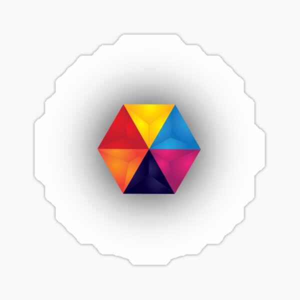 "A colourful hexagon" Sticker for Sale by Shivanimaini | Redbubble