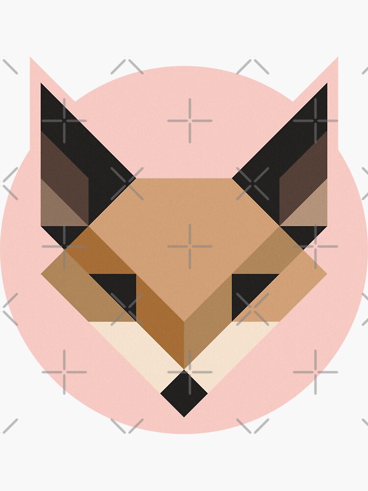 "Geometric Fox Pattern in Blush Pink Palette" Sticker for Sale by ...
