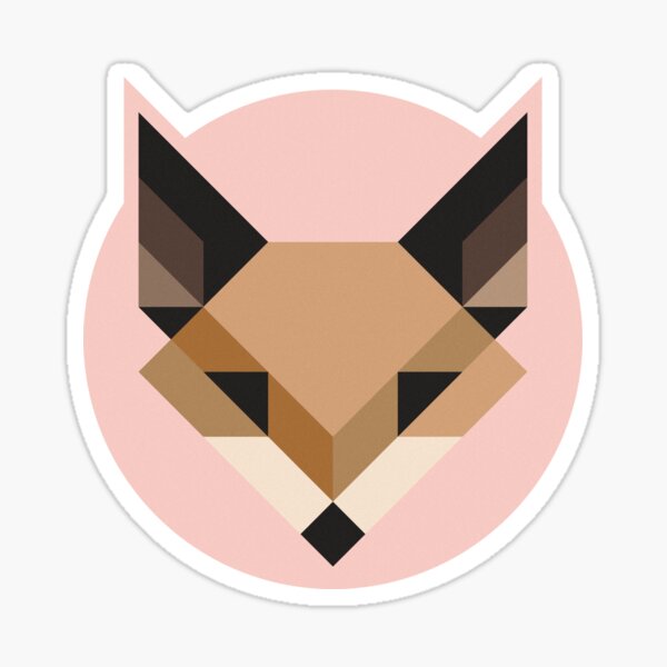 "Geometric Fox Pattern in Blush Pink Palette" Sticker for Sale by ...
