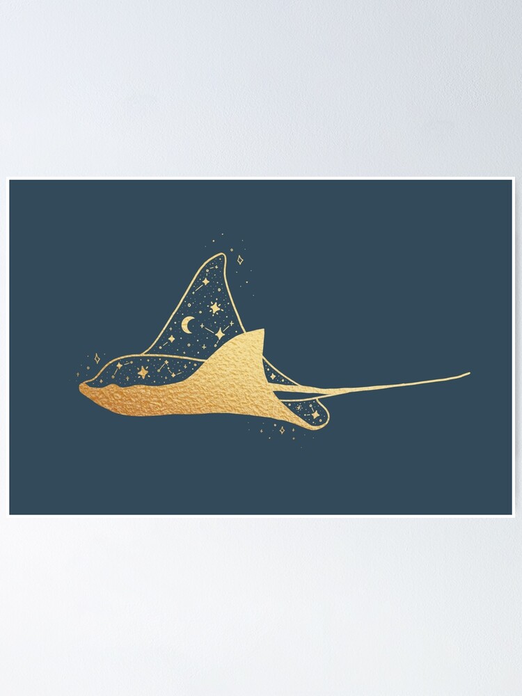"Manta Rochen Gold " Poster von pinapurri | Redbubble
