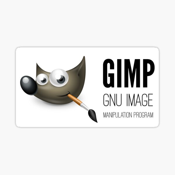 "GIMP Logo and text" Sticker by quinnhempstead | Redbubble