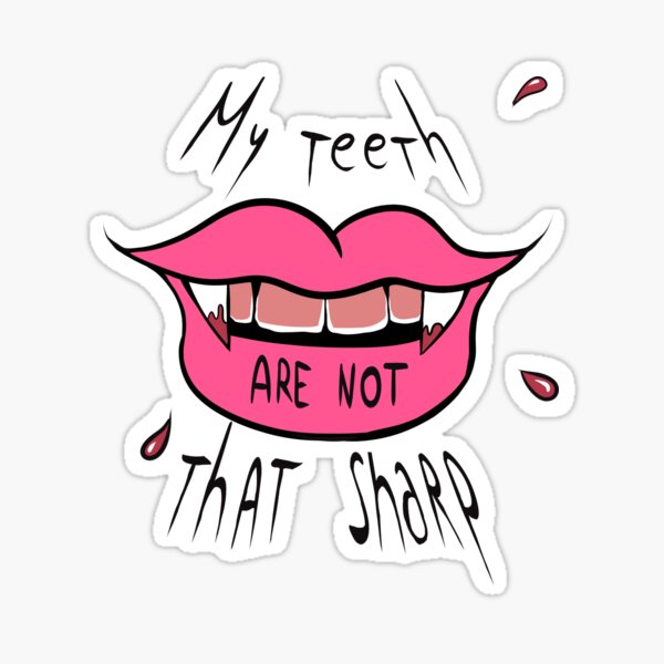 "Sharp Teeth" Sticker for Sale by Bootyfreeze | Redbubble