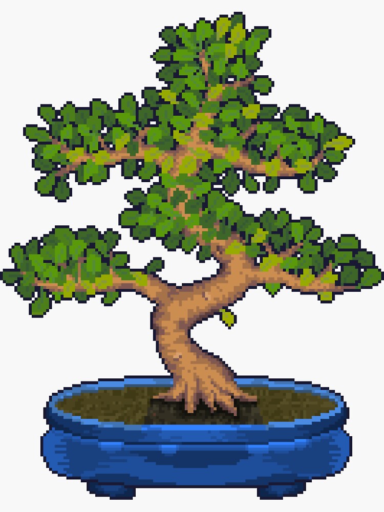 "Pixel Bonsai Tree" Sticker by chipdesigns | Redbubble
