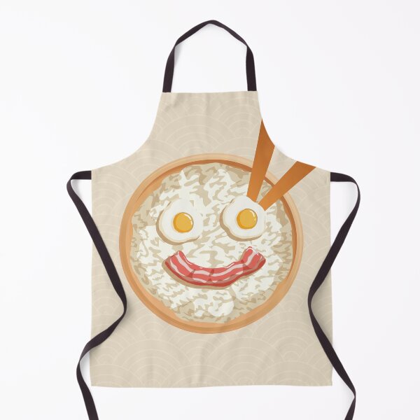 "Smiley Face Congee Frühstücksbrei mit Eiern und Speck" Schürze von ...