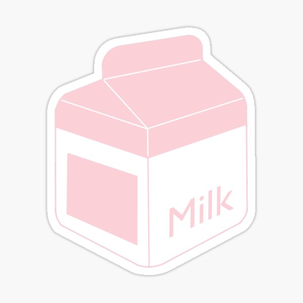 "Pink Milk Box Design" Sticker for Sale by Puffoo | Redbubble