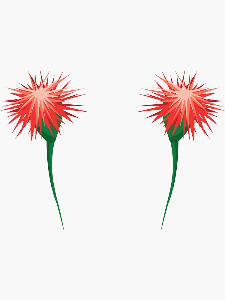 "Red Spiky Flower" Sticker for Sale by blacklittlemoon | Redbubble
