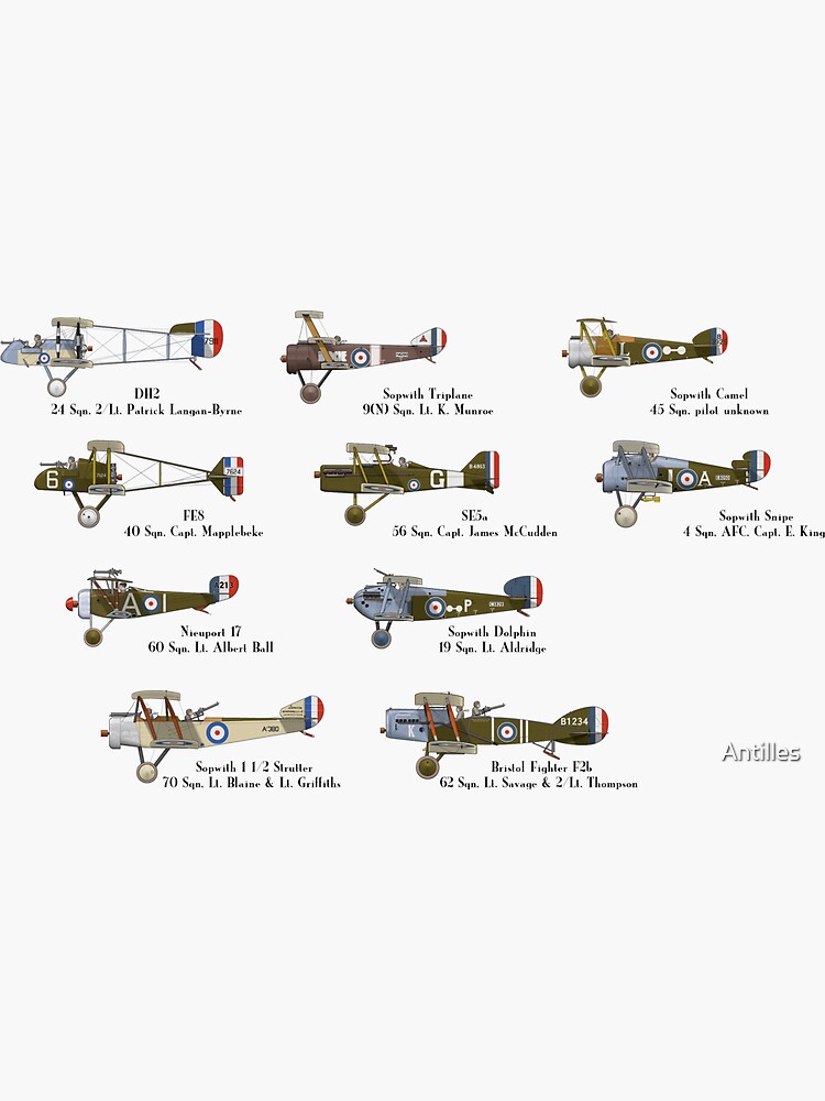 "RFC Aircraft WWI" Sticker for Sale by Antilles | Redbubble