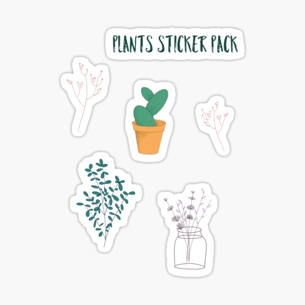 "Plants Sticker Pack" Sticker for Sale by SmokeyxDesigns | Redbubble