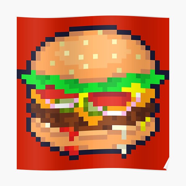 "Pixel Burger" Poster by chipdesigns | Redbubble