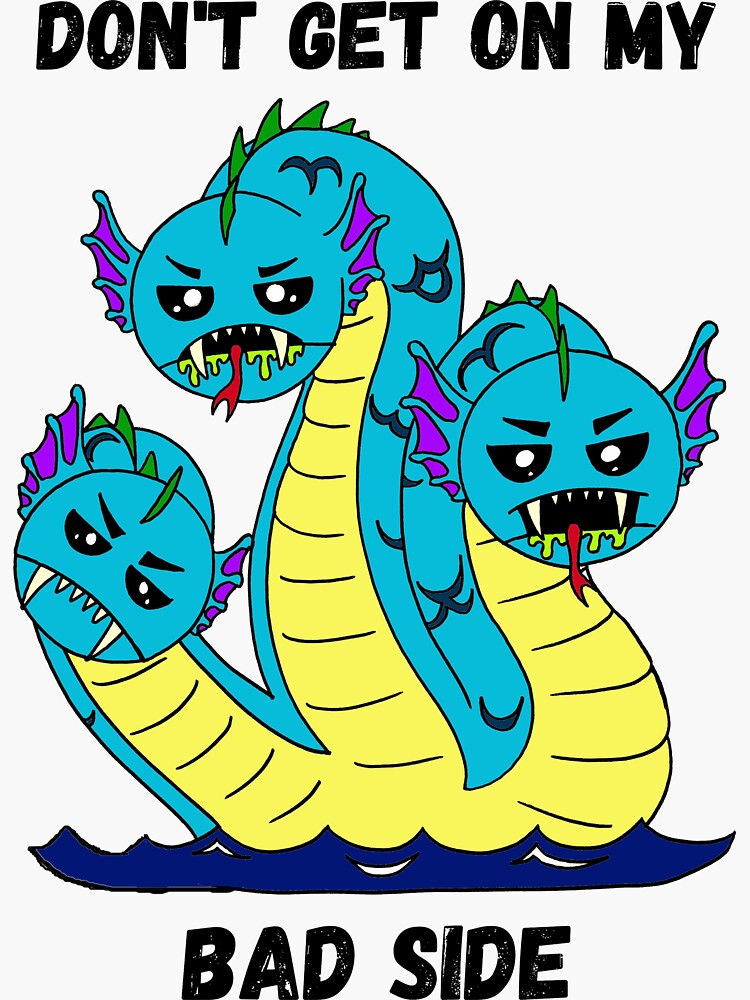 "Humorous Greek Myths Hydra Fantasy Design" Sticker by MCWebster ...