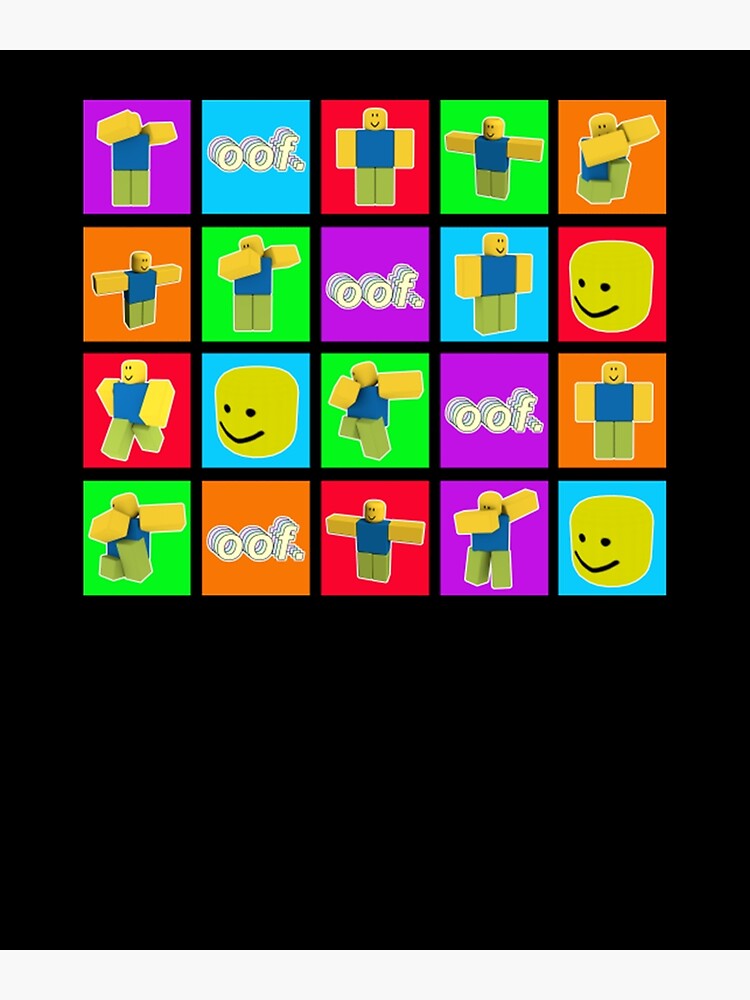 "Roblox Dabbing Dab Noob Pattern OOF Big Head" Poster by Ludivinedupont ...