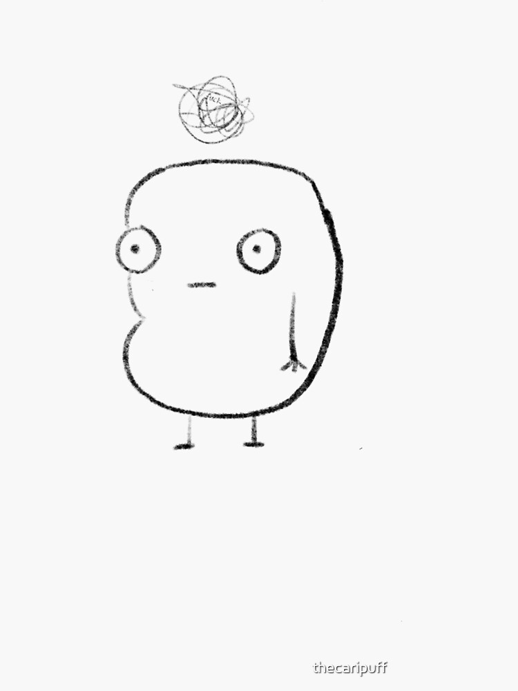 "Confused Dude Sticker" Sticker by thecaripuff | Redbubble