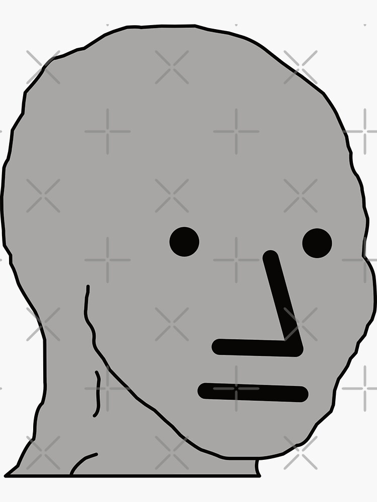 "NPC (white background)" Sticker by MajesticEyesore | Redbubble