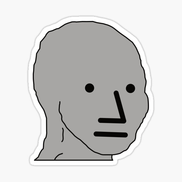 "NPC (white background)" Sticker by MajesticEyesore | Redbubble