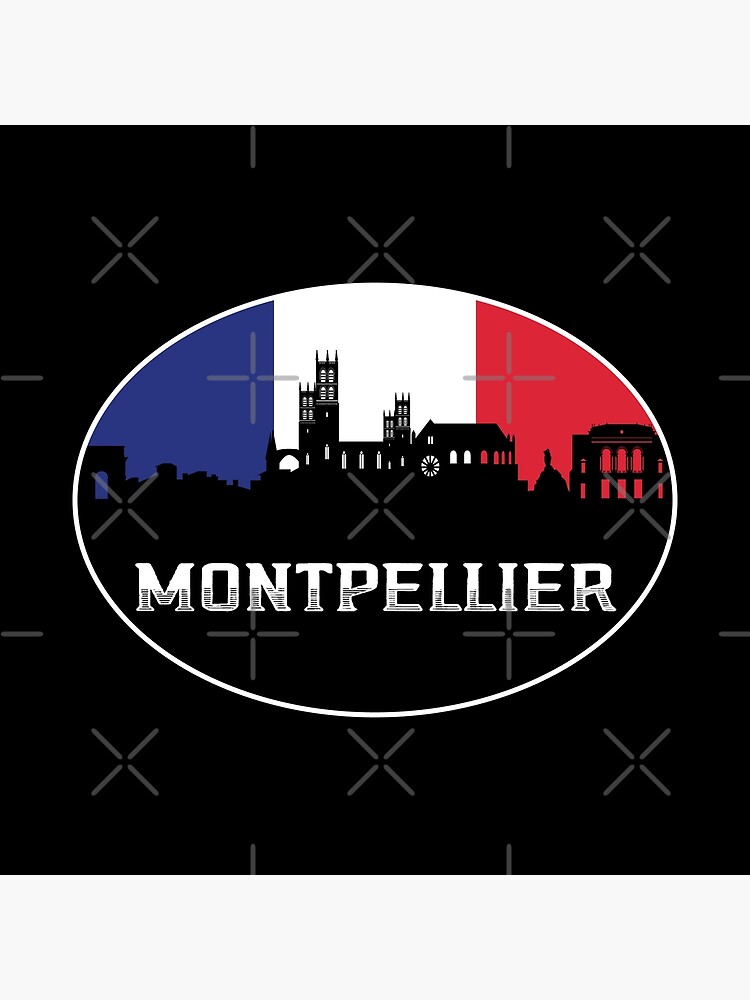 Montpellier Skyline Souvenir Silhouette France Flag Premium Matte ...